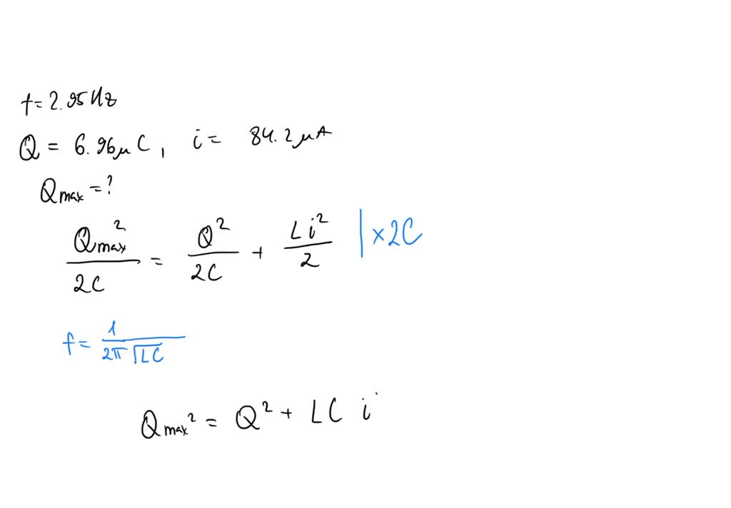 SOLVED: A charged capacitor is connected to an inductor to form an LC ...