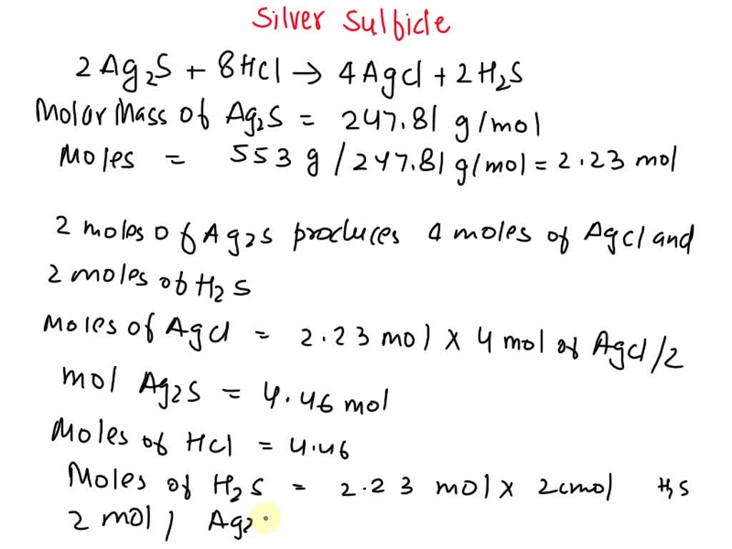 SOLVED: Calculate the mass of each product formed when 553 g of silver ...