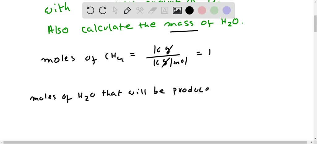 SOLVED: In the reaction CH4 + 2 O2 -> CO2 + 2 H2O, how many moles of water is/are produced from ...
