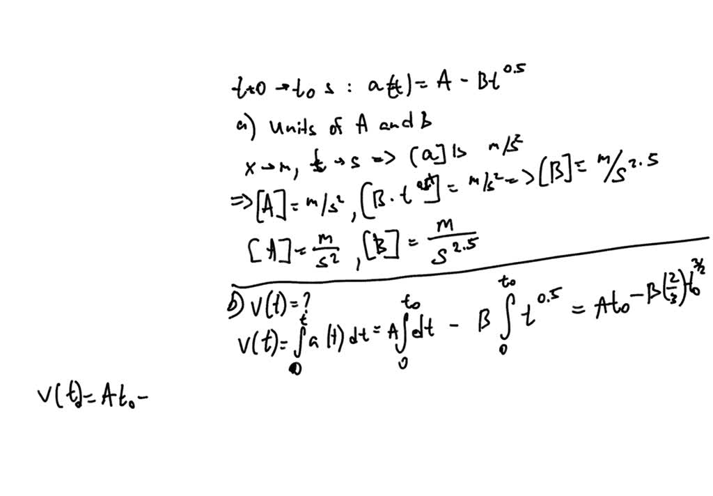 SOLVED: Between t = 0 and t = t0, a rocket moves straight upward with an acceleration given by a ...