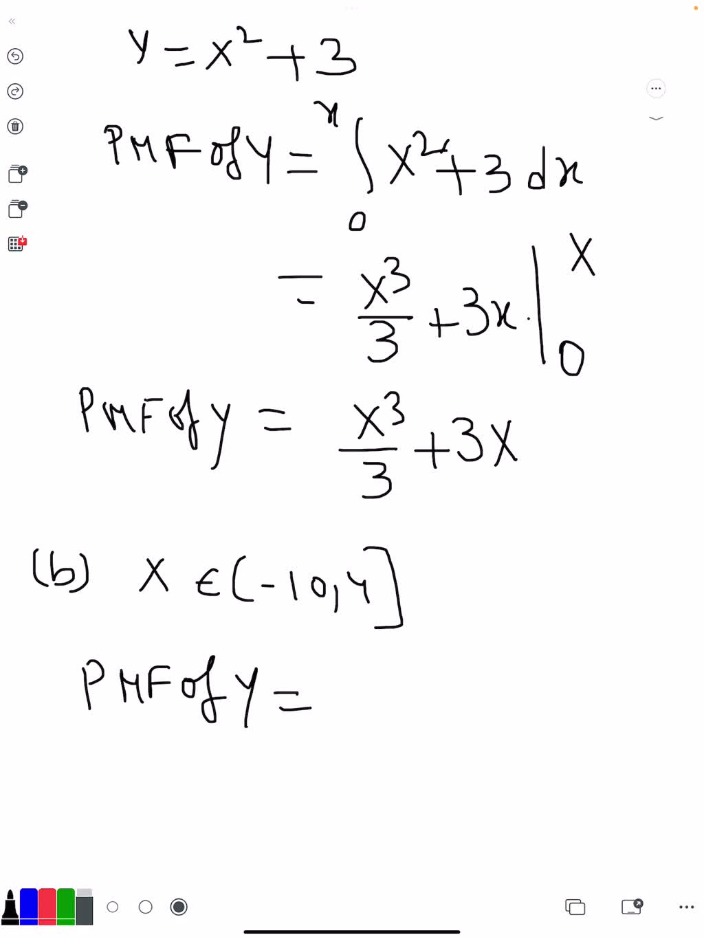 SOLVED: Let Y = X2 +3. compute the PMF of Y in terms of the PMF of X ...