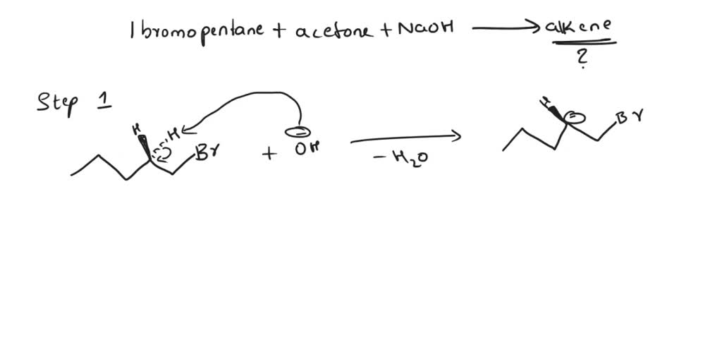 SOLVED: 52. Draw the alkene product which results when 1-bromopentane ...