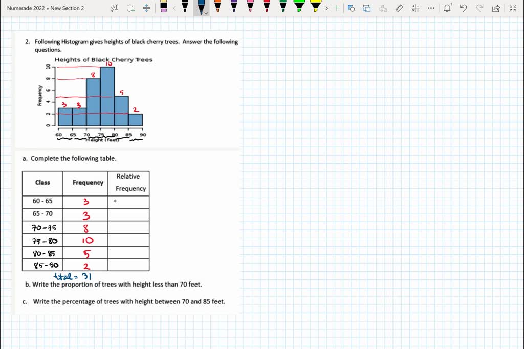 Text: (9 points) Below is a histogram of a sample of heights of black ...