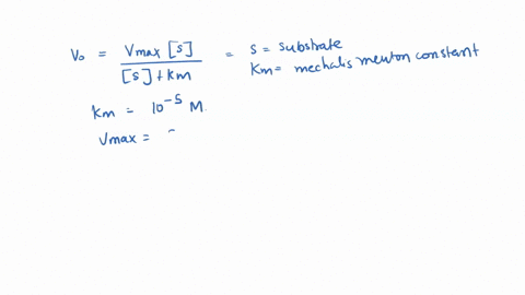 SOLVED: For the reaction above, when [A] = Km and the enzyme ...