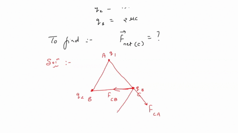 abc is an equilateral triangle of side 1 m charges of 1mu c and 1mu c ...