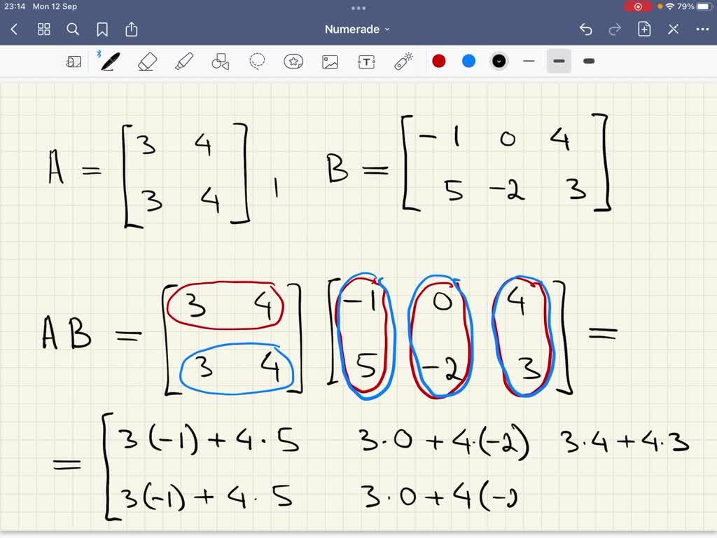 Solved Compute The Product Ab By The Definition Of The Product Of Matrices Where Abi And Abz 6147