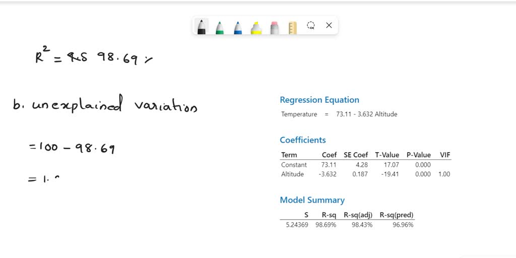SOLVED: Text: Listed below are altitudes (thousands of feet) and outside air temperatures ('F ...