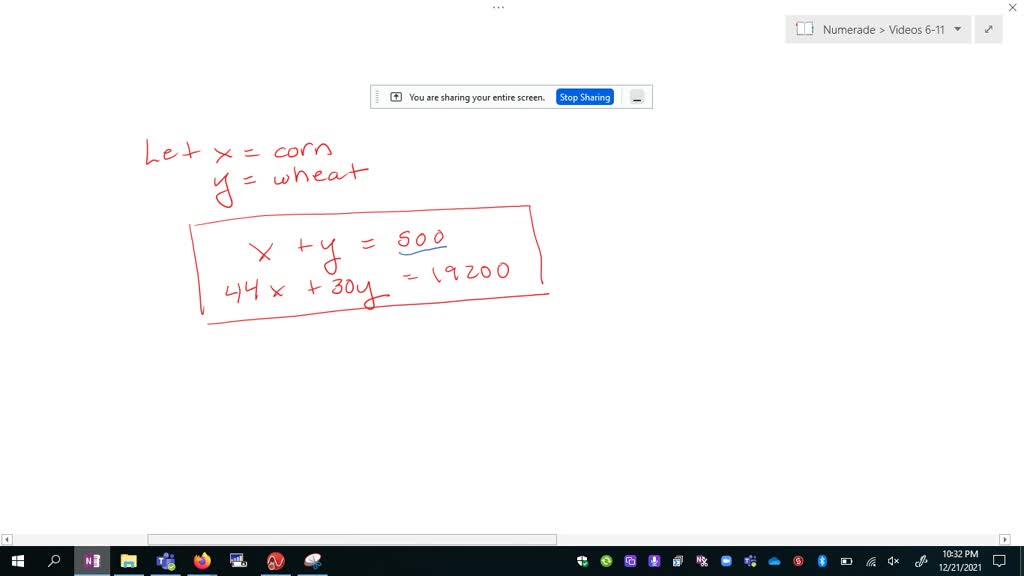 SOLVED: Formulate but do not solve the problem. The Johnson Farm has 500 acres of land allotted ...