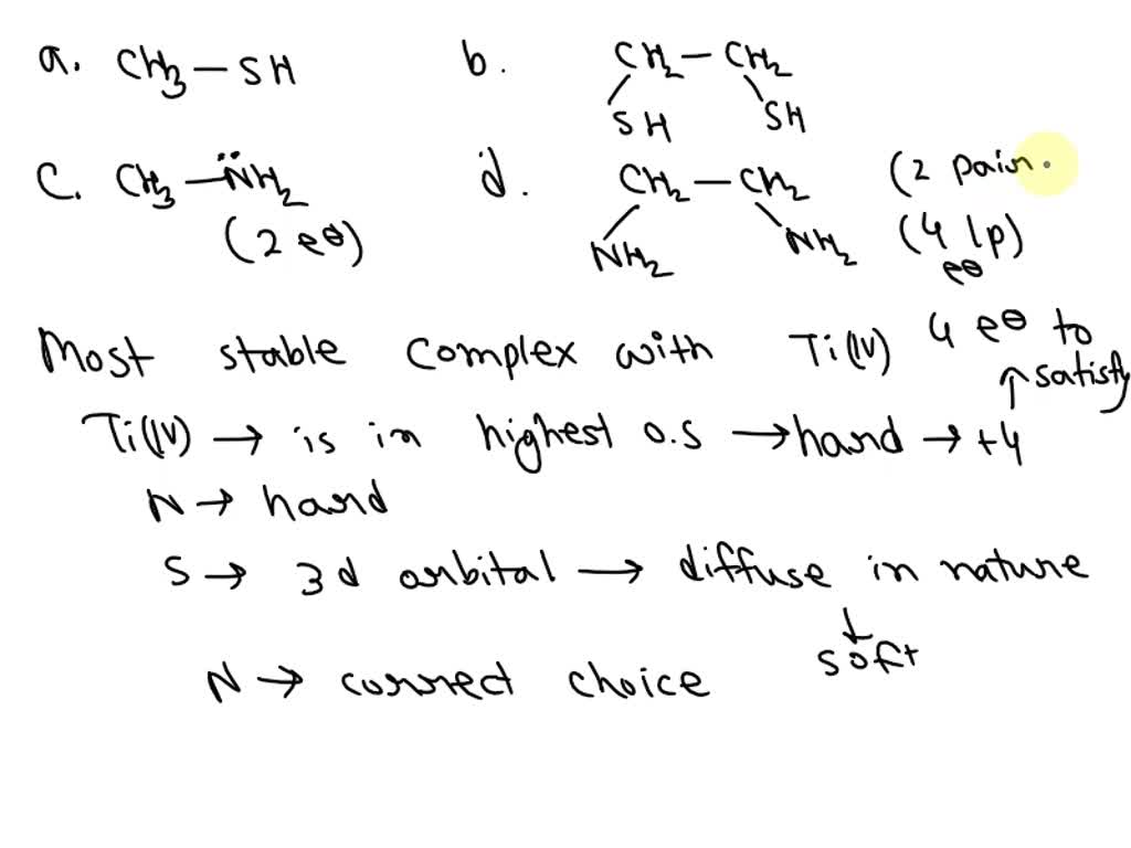 SOLVED: A researcher wishes to form a stable complex with titanium(IV ...