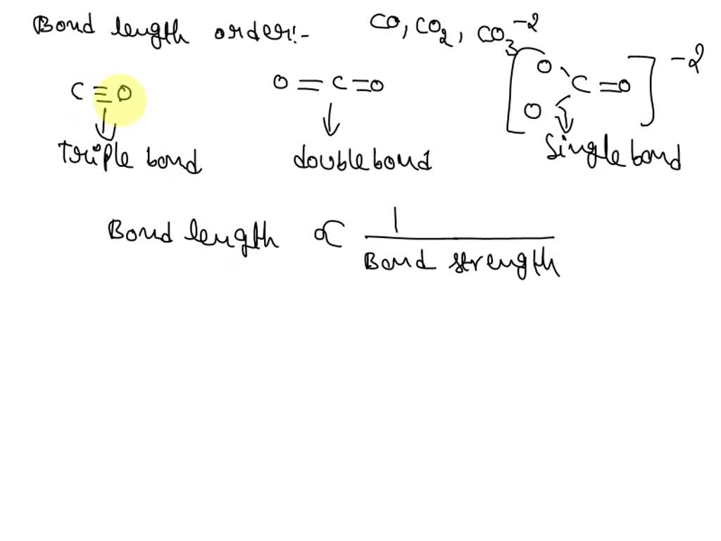 SOLVED: Predict the ordering, from shortest to longest, of the bond ...