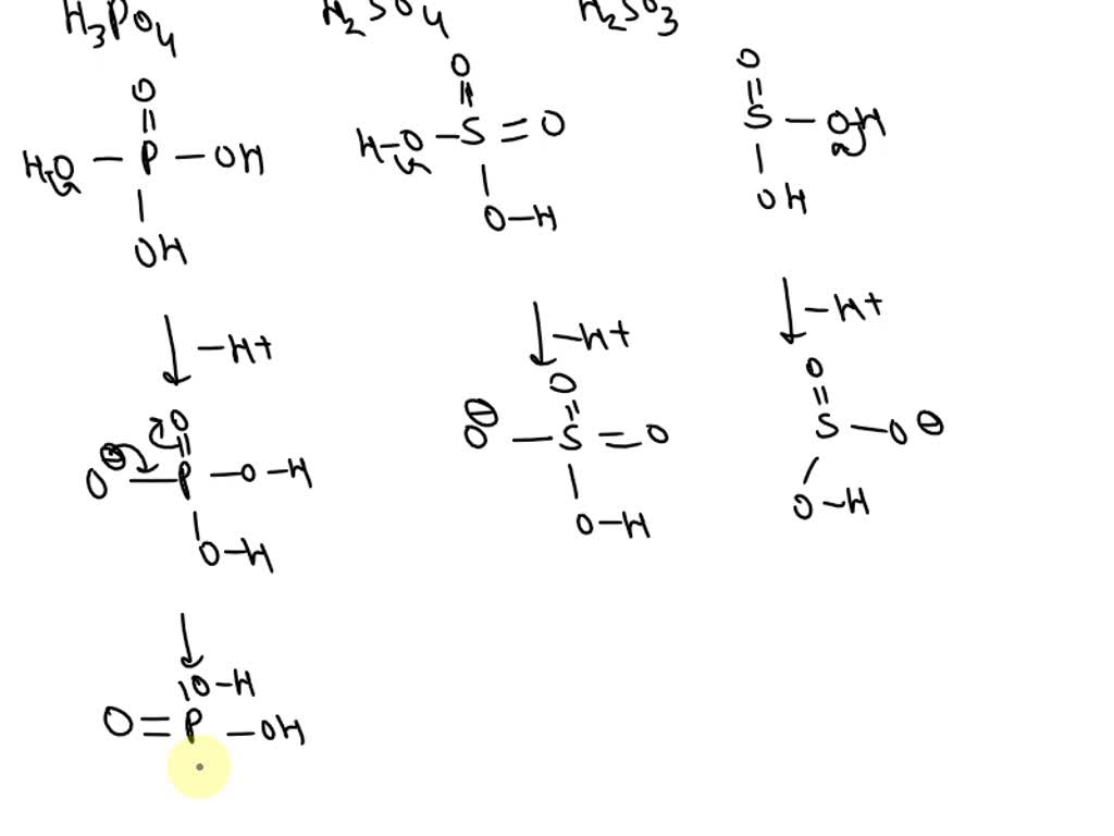 SOLVED: Compare acid strength based from Lewis structure: H3PO4 H2SO4 H2SO3