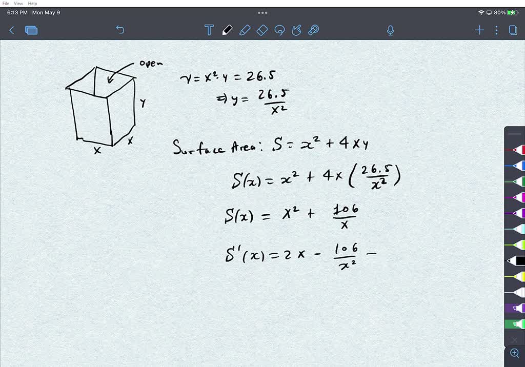 SOLVED: Soru 5 9 puan Solve the problem A company is constructing an open-top; square-based ...