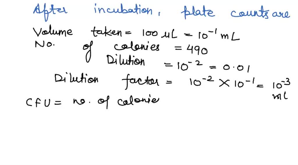 SOLVED: Texts: Serial dilutions for bacterial enumeration Q62 points A ...