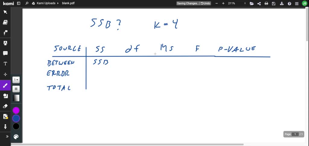 SOLVED: An analysis of variance produces ssbetween = 40 and msbetween = 20. in this analysis ...