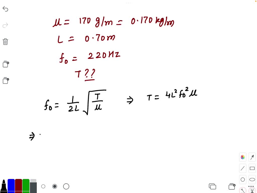 SOLVED: The A string of a cello has a linear density Âµ = 1.70 g/m and a length L = 0.70 m. The ...
