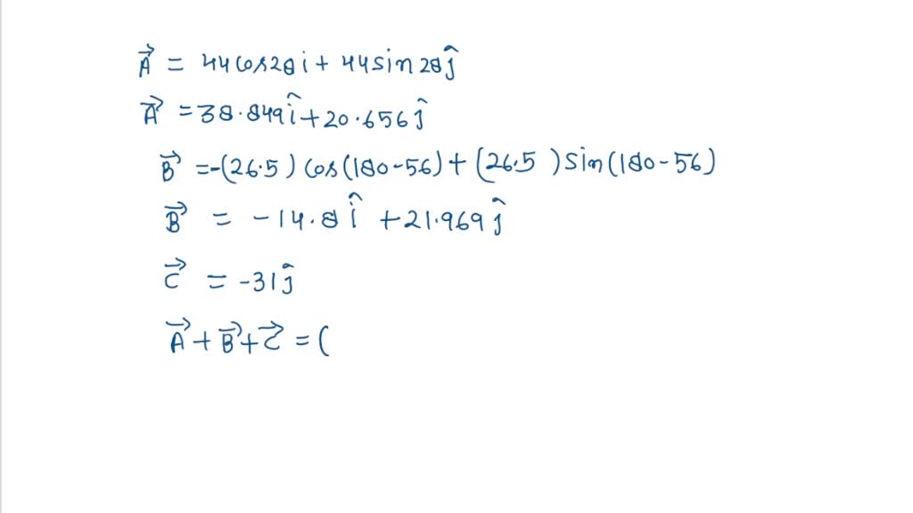 SOLVED: Three vectors are shown in the figure. Their magnitudes are ... SOLVED: Three vectors are shown in the figure. Their magnitudes are ...