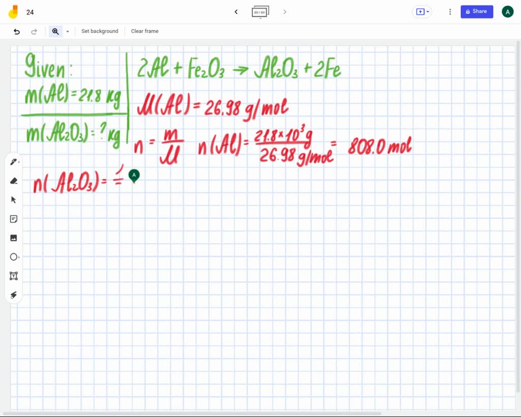 SOLVED: Consider the reaction: 2Al(s) + Fe2O3(s) â†’ heat Al2O3(s ...
