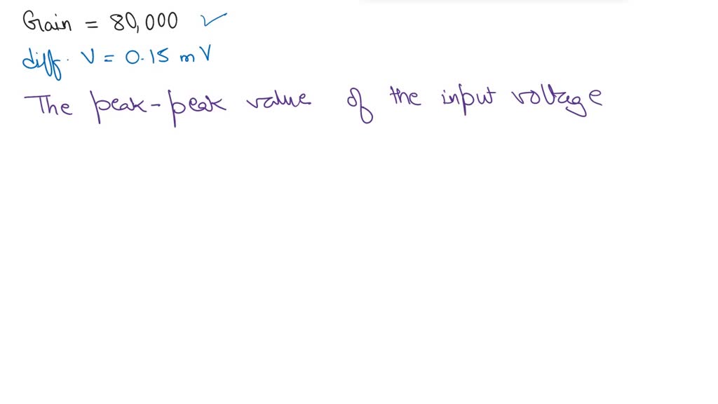 Solved A Certain Op Amp Has An Open Loop Gain Of 80000 The Maximum Saturated Output Levels