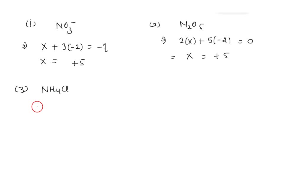 SOLVED: Nitrogen has the same oxidation number in all of the following ...