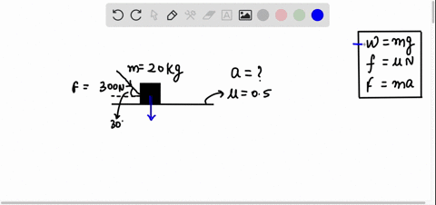 a 50 kg crate is on a rough surface inclined at 30 degrees from the horizontal as shown below ...