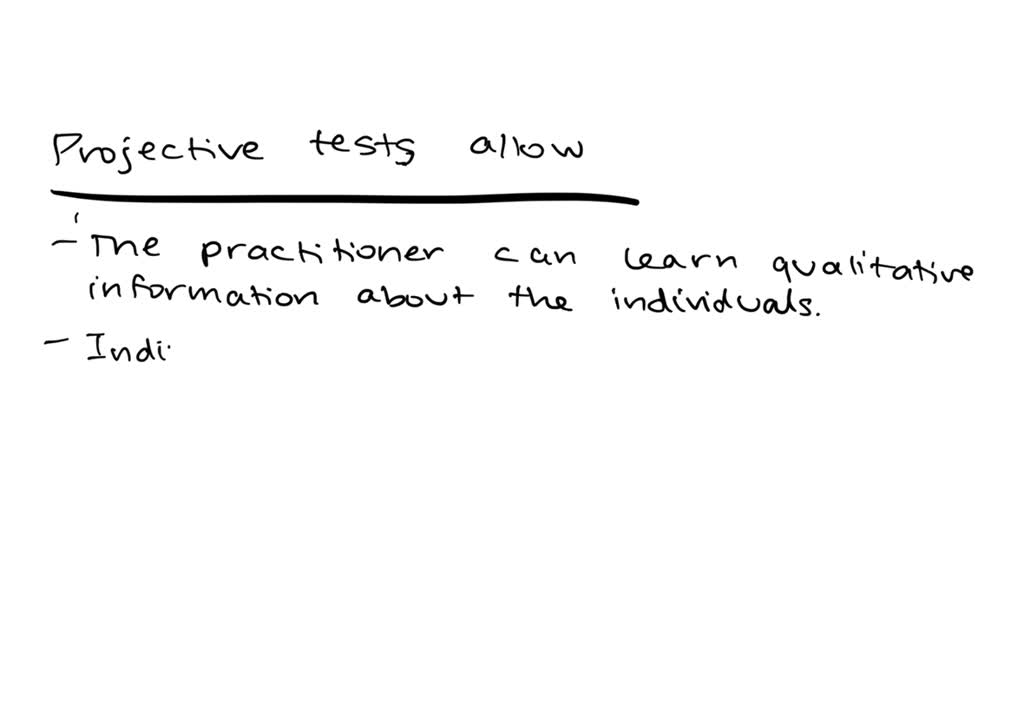 SOLVED: This type of projective test, published in 1921, involves a ...