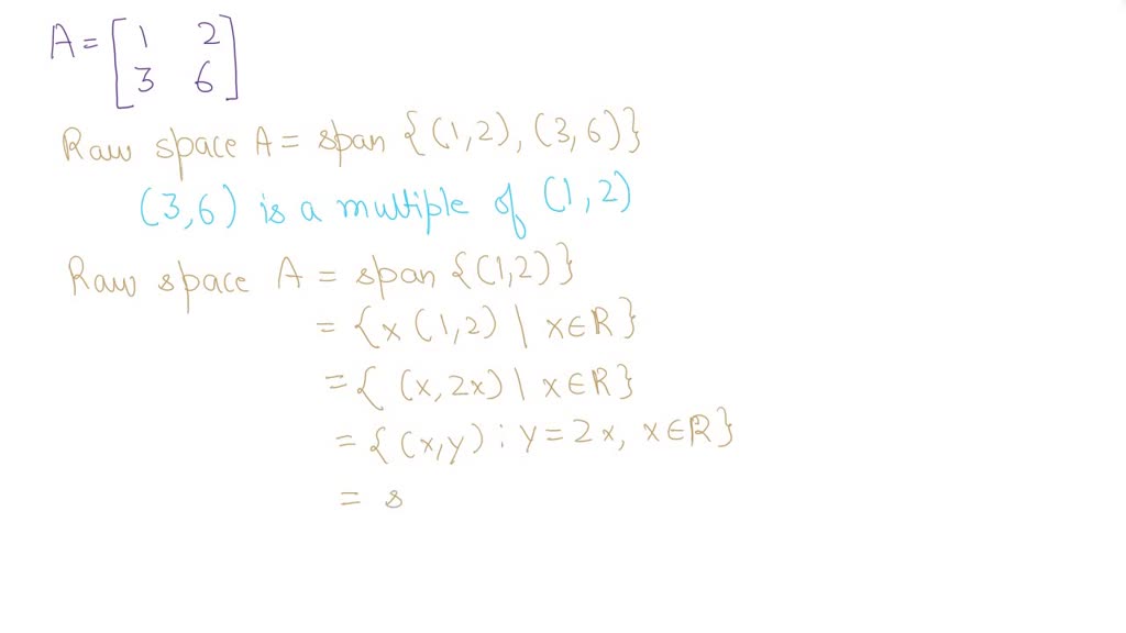 SOLVED: Draw Figure 4.2 to show each subspace correctly for a = [1,2;3 ...