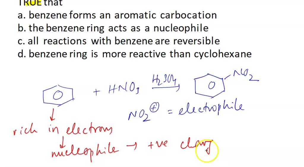 SOLVED: In electrophilic aromatic substitution reactions it is TRUE ...