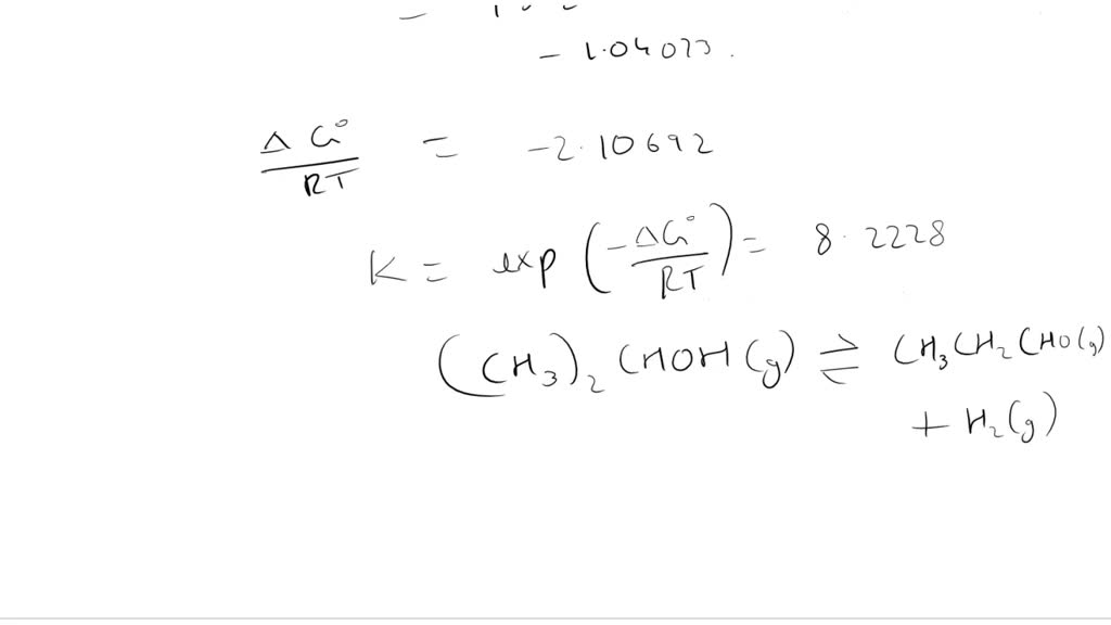 SOLVED: Production of Acetone from Isopropyl Alcohol The production of ...