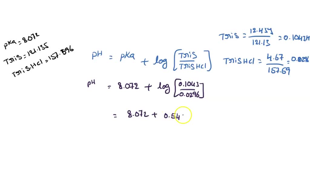Solved A Tris Hci Buffer Is Made Ph Of 8 20 At 25 C Then Warmed To 37