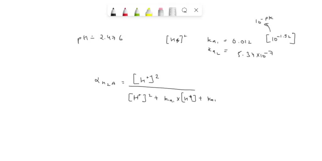 Maleic acid is a diprotic acid: pKa1 = 1.92, pKa2 = 6.27. Calculate the fractional compositions ...