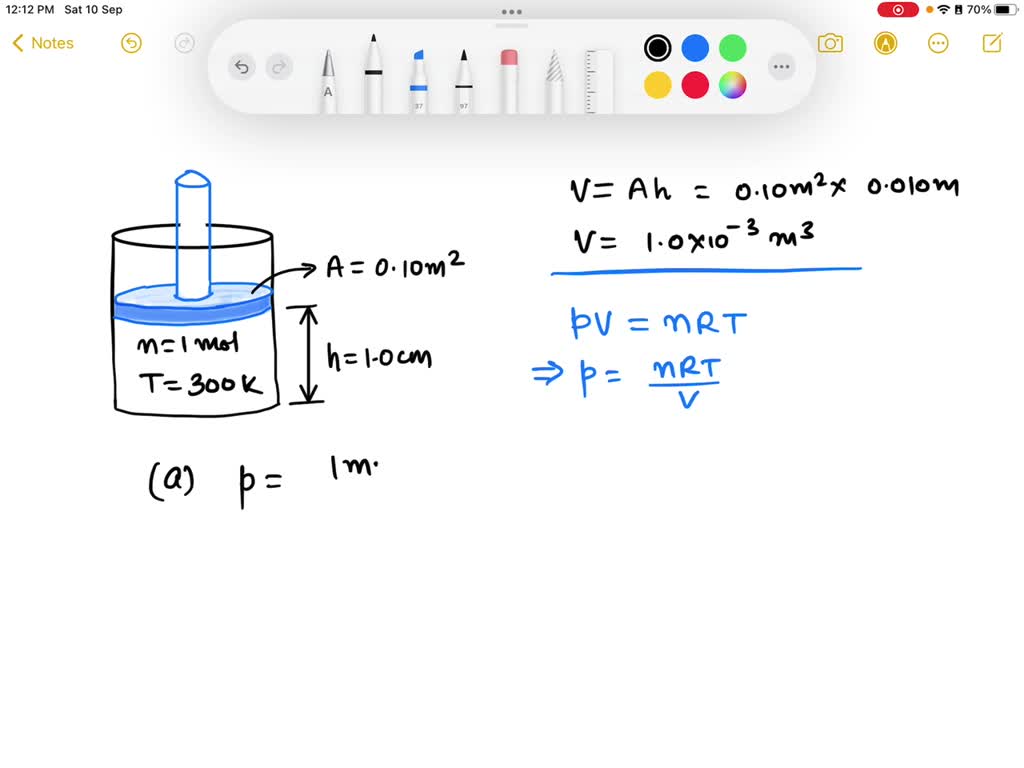 SOLVED: Consider one mole of a simple ideal gas enclosed in a cylindrical piston with rigid ...