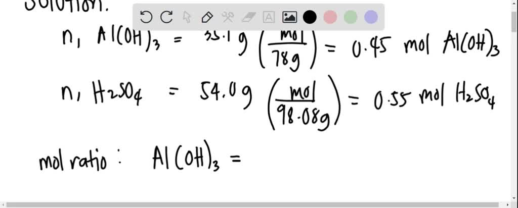 SOLVED: Aluminum hydroxide reacts with sulfuric acid as follows: 2 Al ...