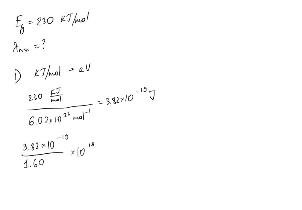 SOLVED: The band gap in cadmium sulfide is 230 kJ/mol. What is the ...