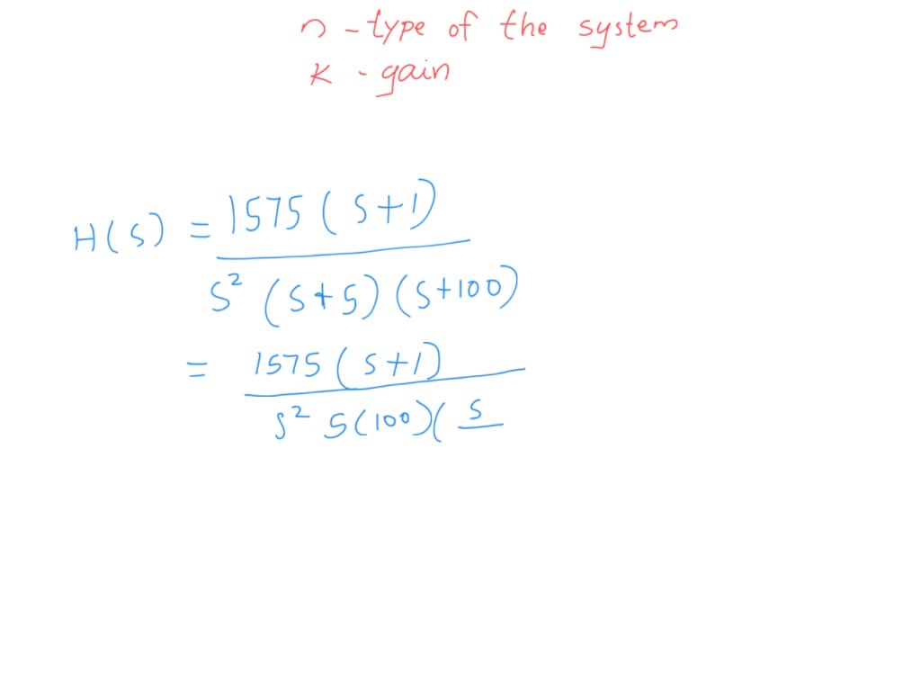 SOLVED: The transfer function of a system is given by: H(s) 1575 (s + 1 ...