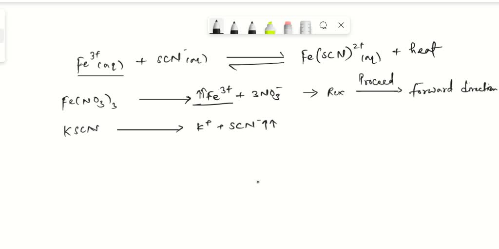 SOLVED: Consider the reaction of iron(III) thiocyanate with thiocyanic ...