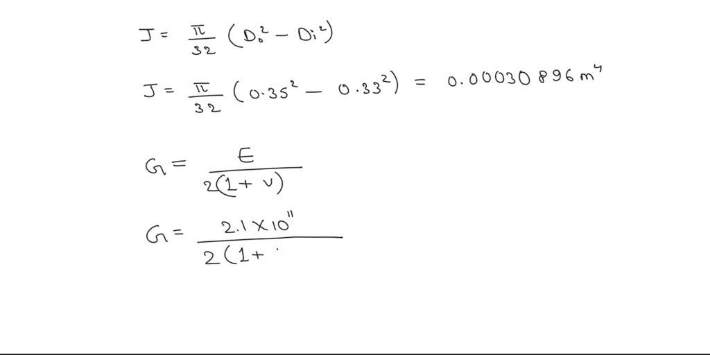 SOLVED: 6. A steel pipe fixed at one end is subjected to a torque of ...