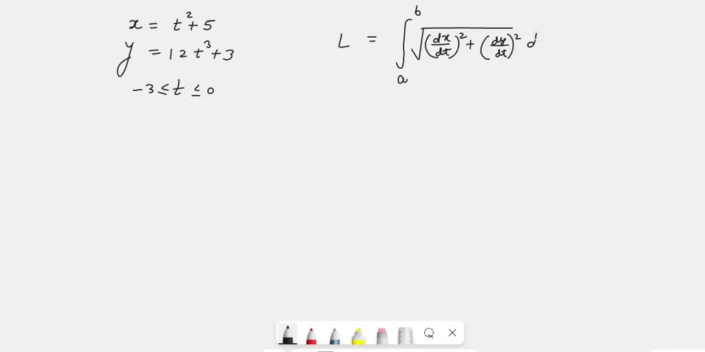SOLVED: Set-up the integral to calculate the length of the curve x3 1 ...