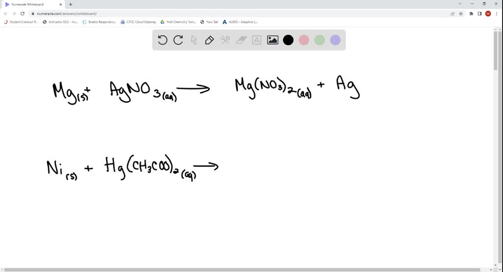 SOLVED: Predict the products of the following single replacement ...