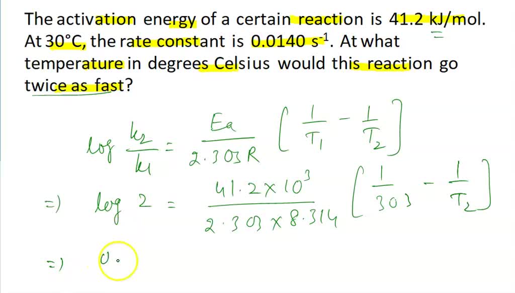 SOLVED: The Arrhenius equation shows the relationship between the rate ...