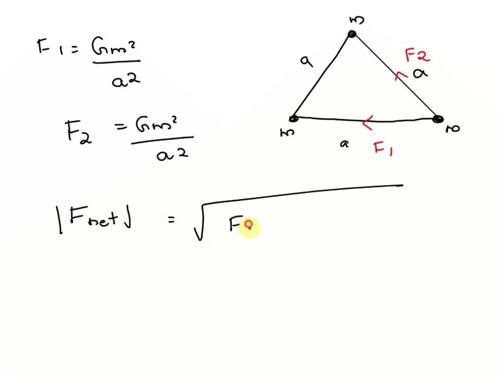 SOLVED: Three point masses ' m ' each are placed at the three vertices ...