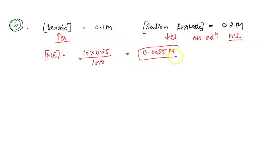 SOLVED: A buffer solution contains 0.41 mol of benzoic acid (HC7H5O2) and 0.43 mol of sodium ...