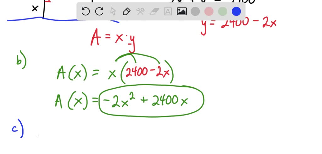 SOLVED: farmer has 2400 feet of fencing and wants to fence off ...