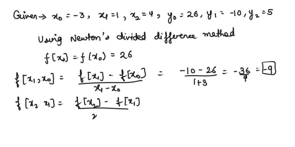 SOLVED: Calculate f (3.4) using Newton.s interpolating polynomials of ... SOLVED: Calculate f (3.4) using Newton.s interpolating polynomials of ...
