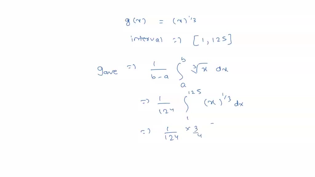Solved Find The Average Value Gave Of The Function G On The Given