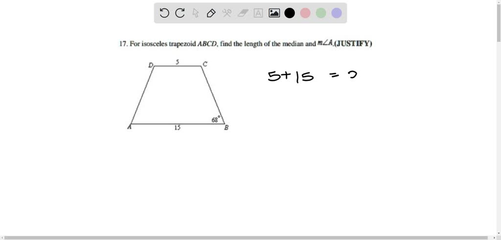 SOLVED: '4. You are given an isosceles trapezoid ABCD with median XY. Complete the following: AX ...