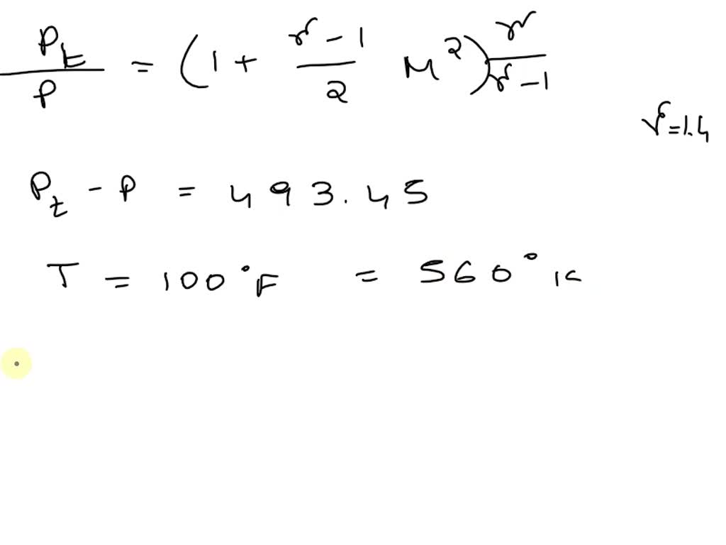 SOLVED: The air velocity in the duct in the figure below is 950 ft/s ...