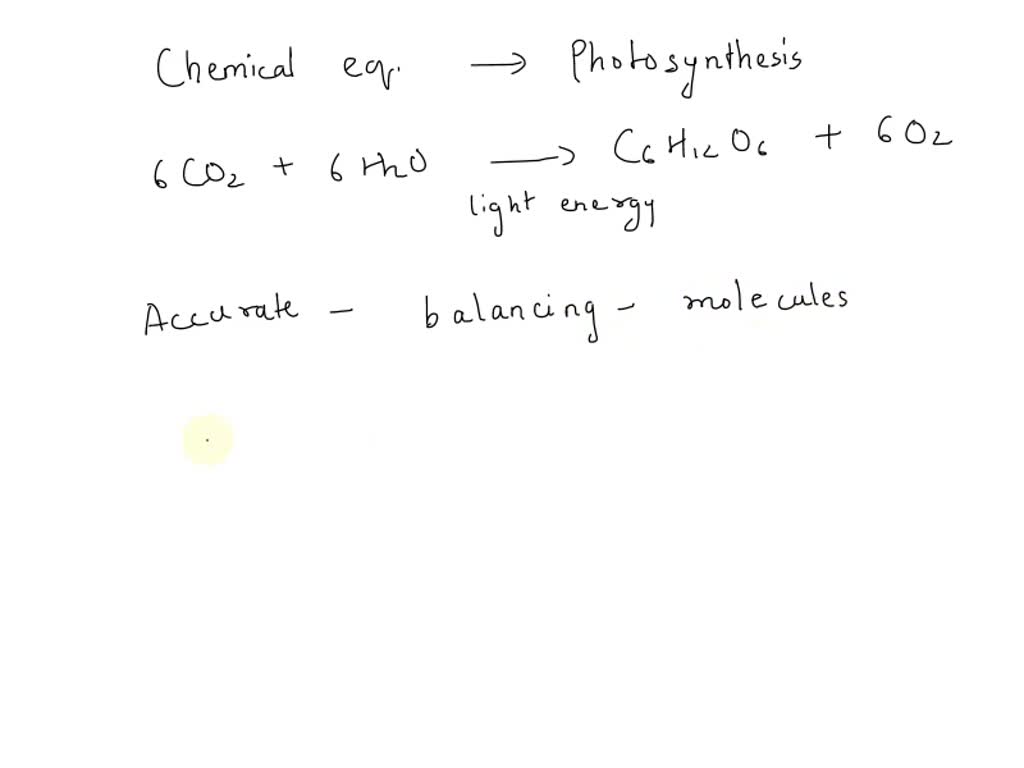 SOLVED Explain Why The Chemical Equation For Photosynthesis Is A SOLVED Explain Why The Chemical Equation For Photosynthesis Is A