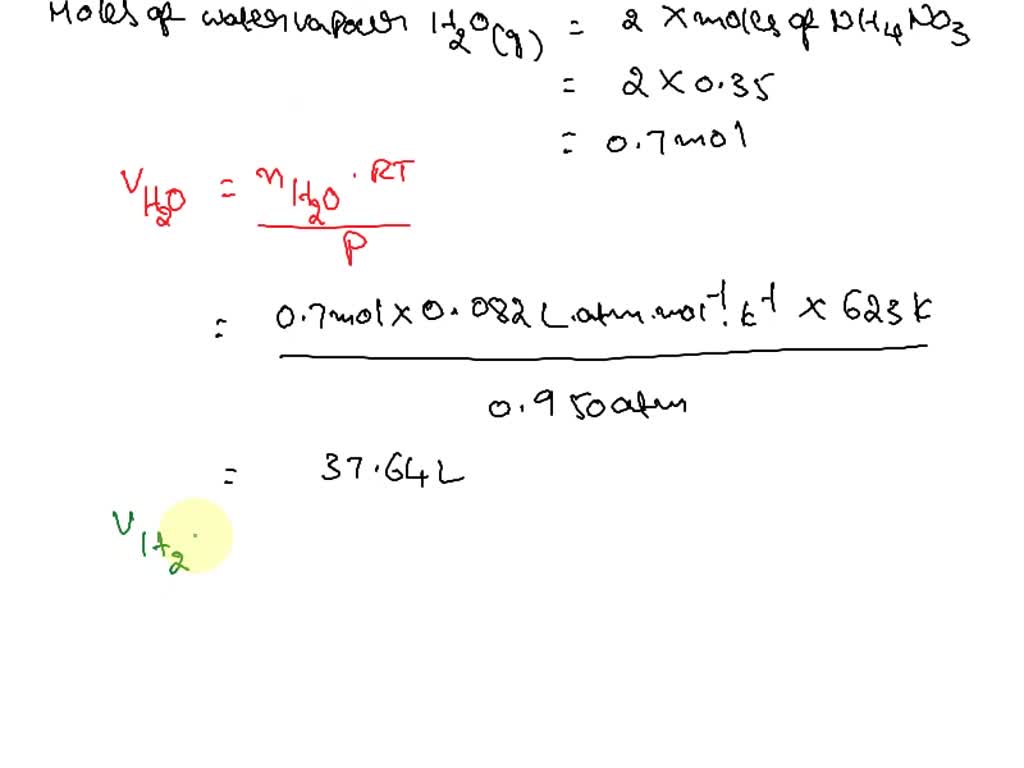 SOLVED: part 1: How many liters of water vapor are produced when 26.7 g of NH4NO3 decomposes ...