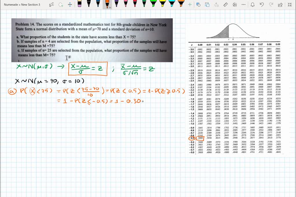 SOLVED: Problem 4: The scores on standardized mathematics tests for 8th ...