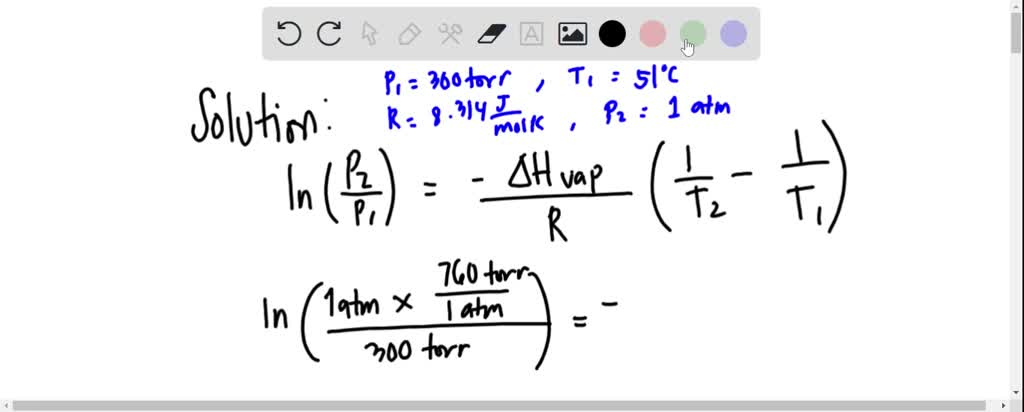 SOLVED: The enthalpy of vaporization of a substance is 30.0 kJ/mol and ...